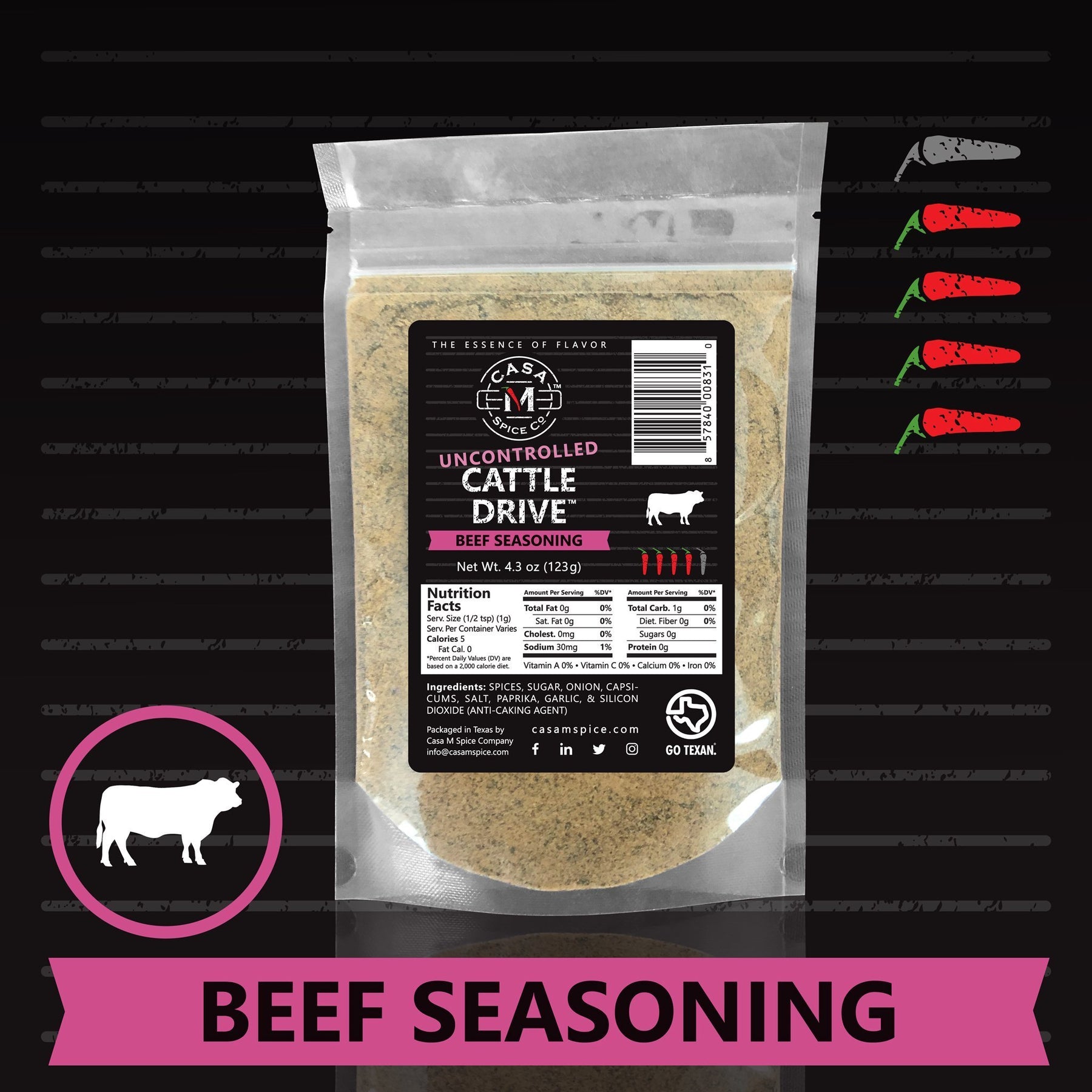 Cattle Drive® Texas Brisket Seasoning - Casa M Spice Co®